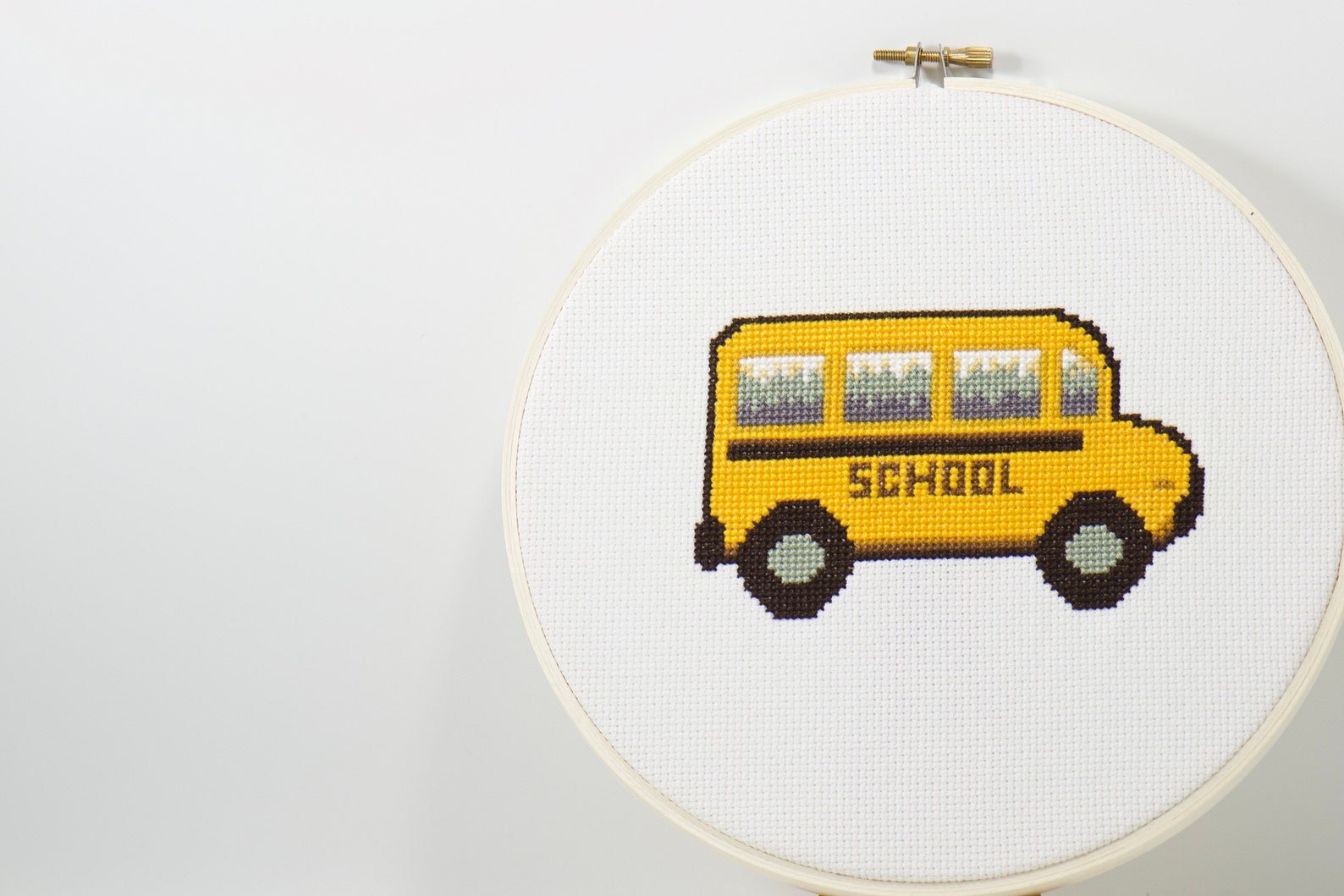 Teacher Cross Stitch Pattern, School Bus Cross Stitch, Back to School ...