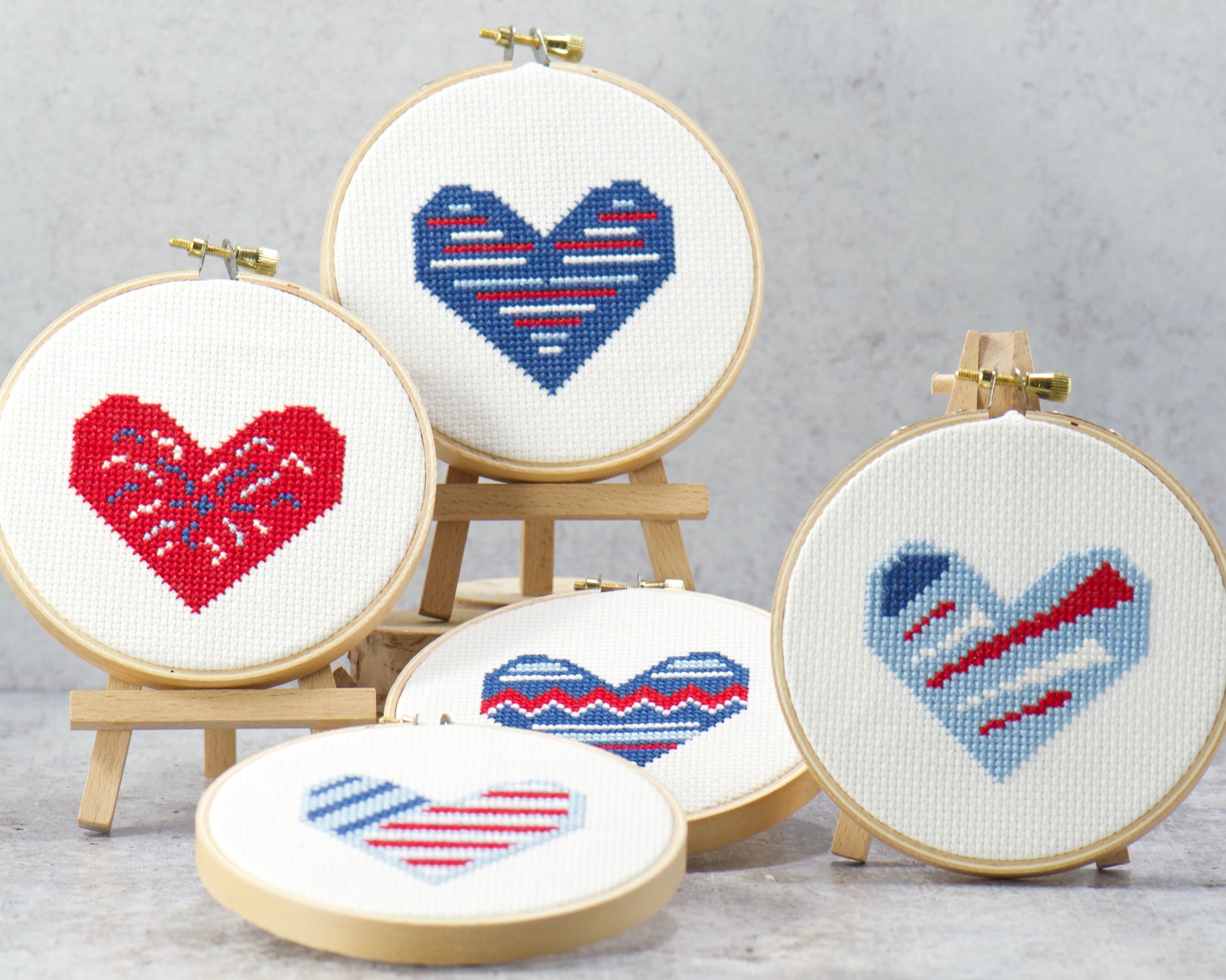 Set of 5 Counted Cross Stitch Patterns July 4th Bundle of - Etsy