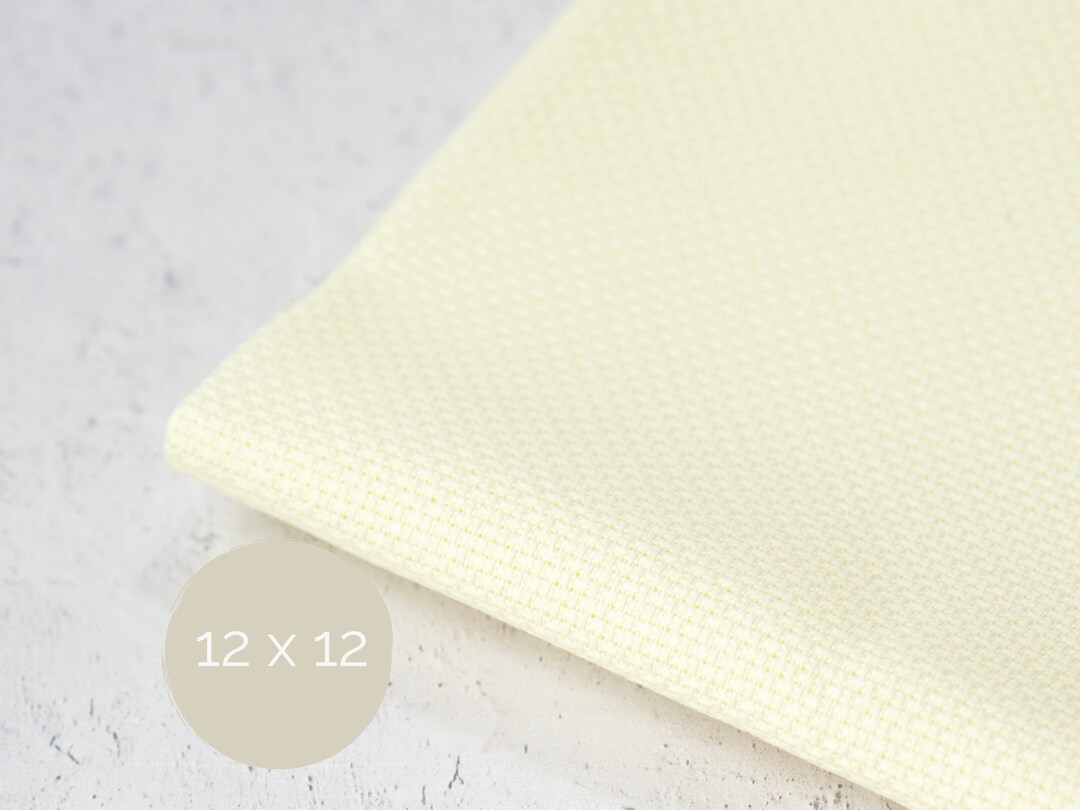 Yellow 14 Count Zweigart 12x12 Cross Stitch Fabric - Lemon Chiffon Aida ...