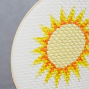 June Sun Counted Cross Stitch Pattern, Instant Download, Simple Cross ...