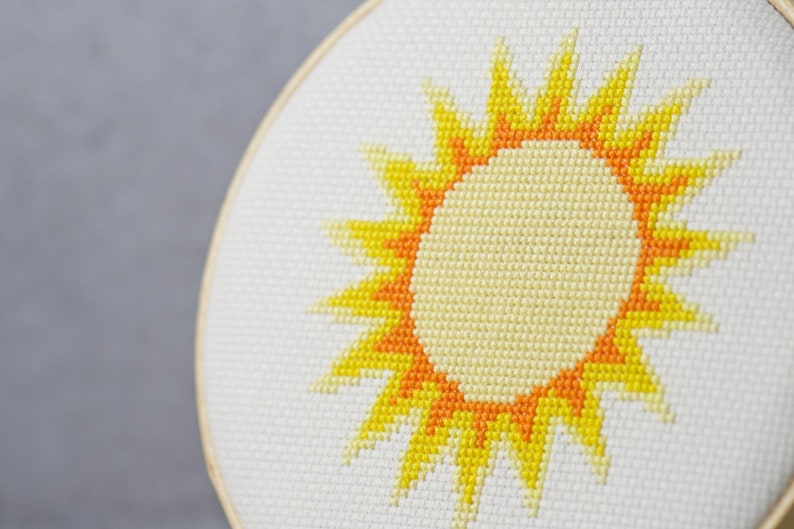 June Sun Counted Cross Stitch Pattern, Instant Download, Simple Cross ...