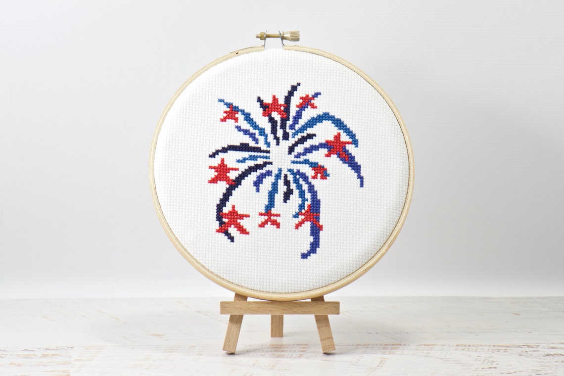 Red White and Blue 4th of July Cross Stitch Pattern PDF | Etsy