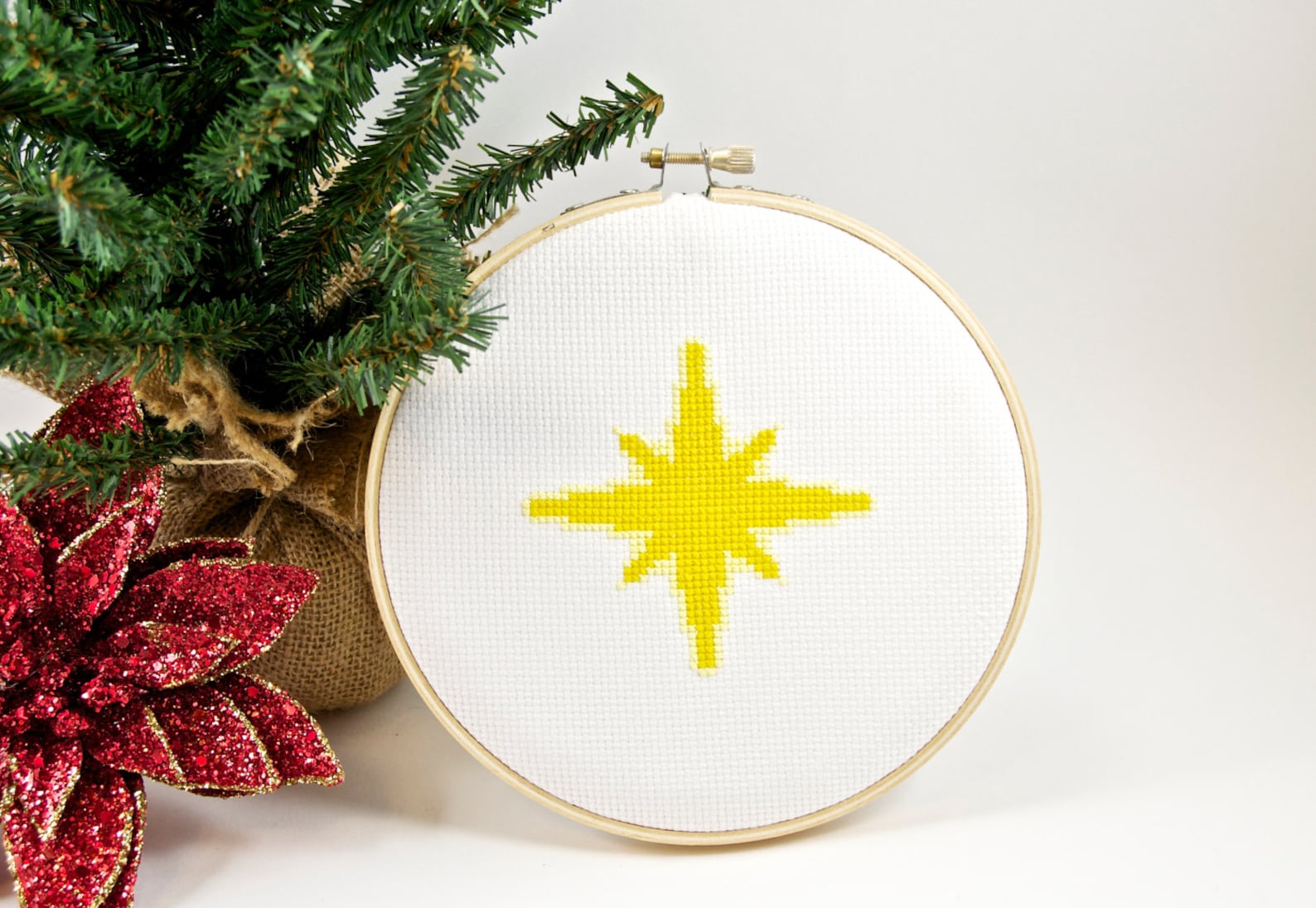December Christmas Star Cross Stitch Pattern PDF Instant - Etsy