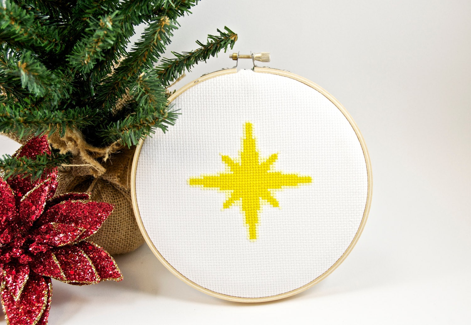 Beginner Yellow Star Cross Stitch Pattern North Star Easy - Etsy