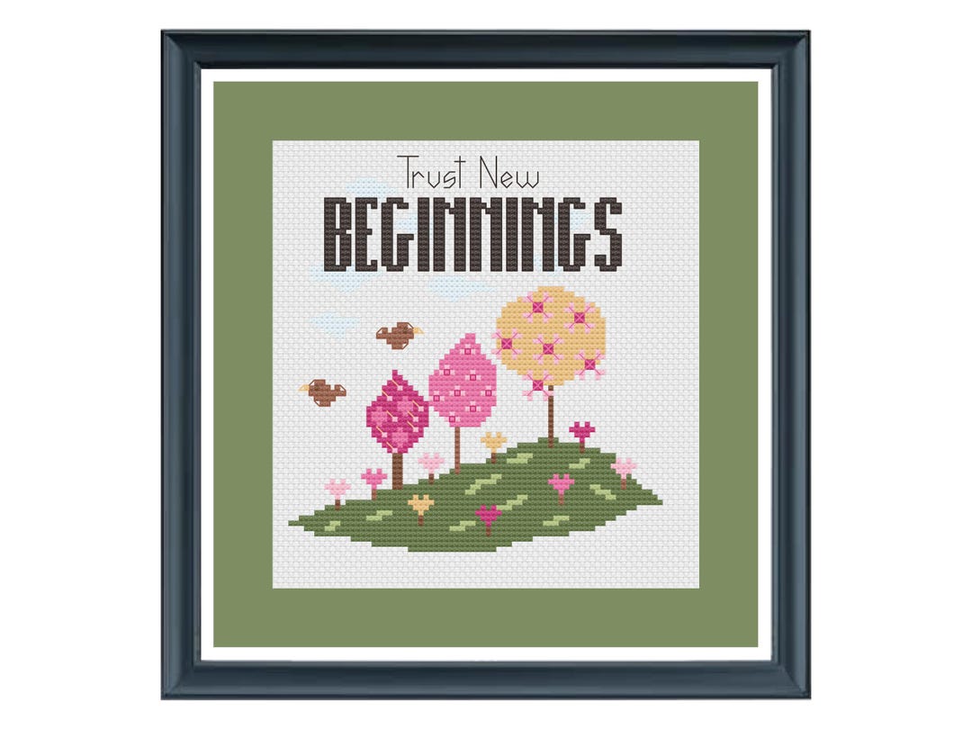 New Beginnings Modern Cross Stitch Pattern for New Year Inspiration ...
