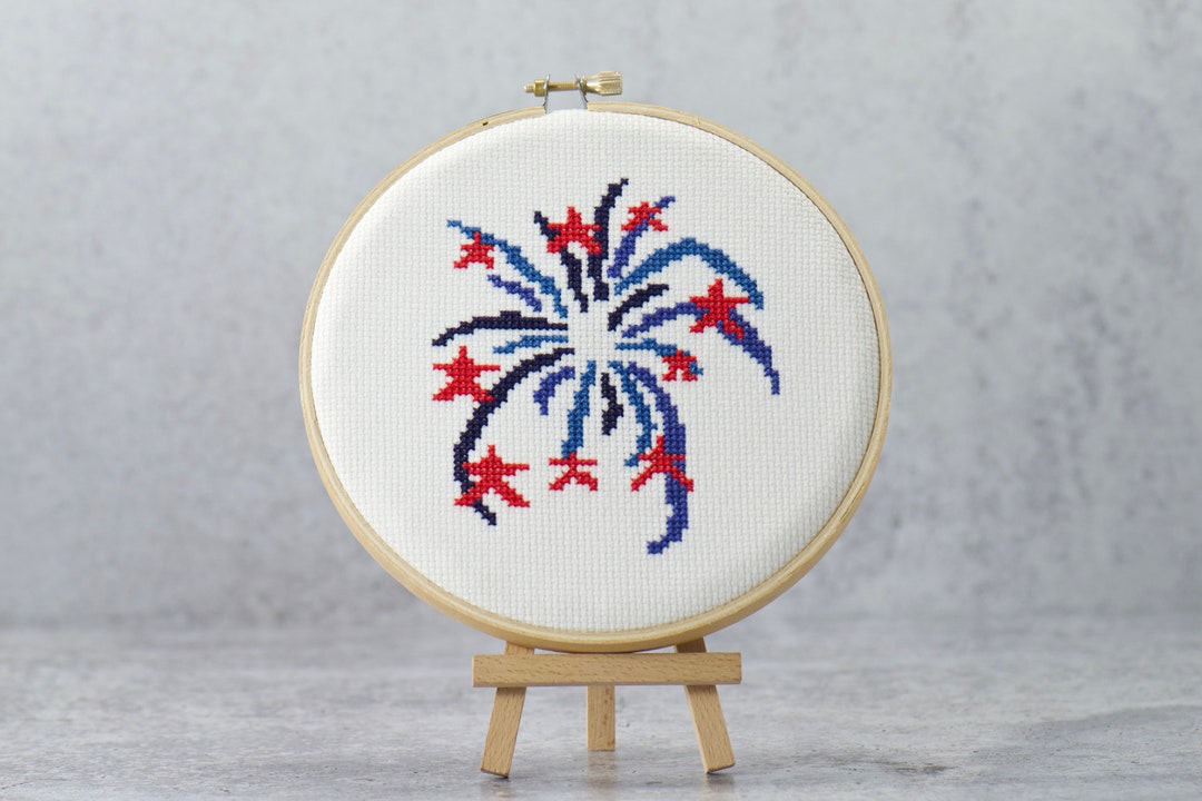 Red White and Blue 4th of July Cross Stitch Pattern, PDF Instant ...