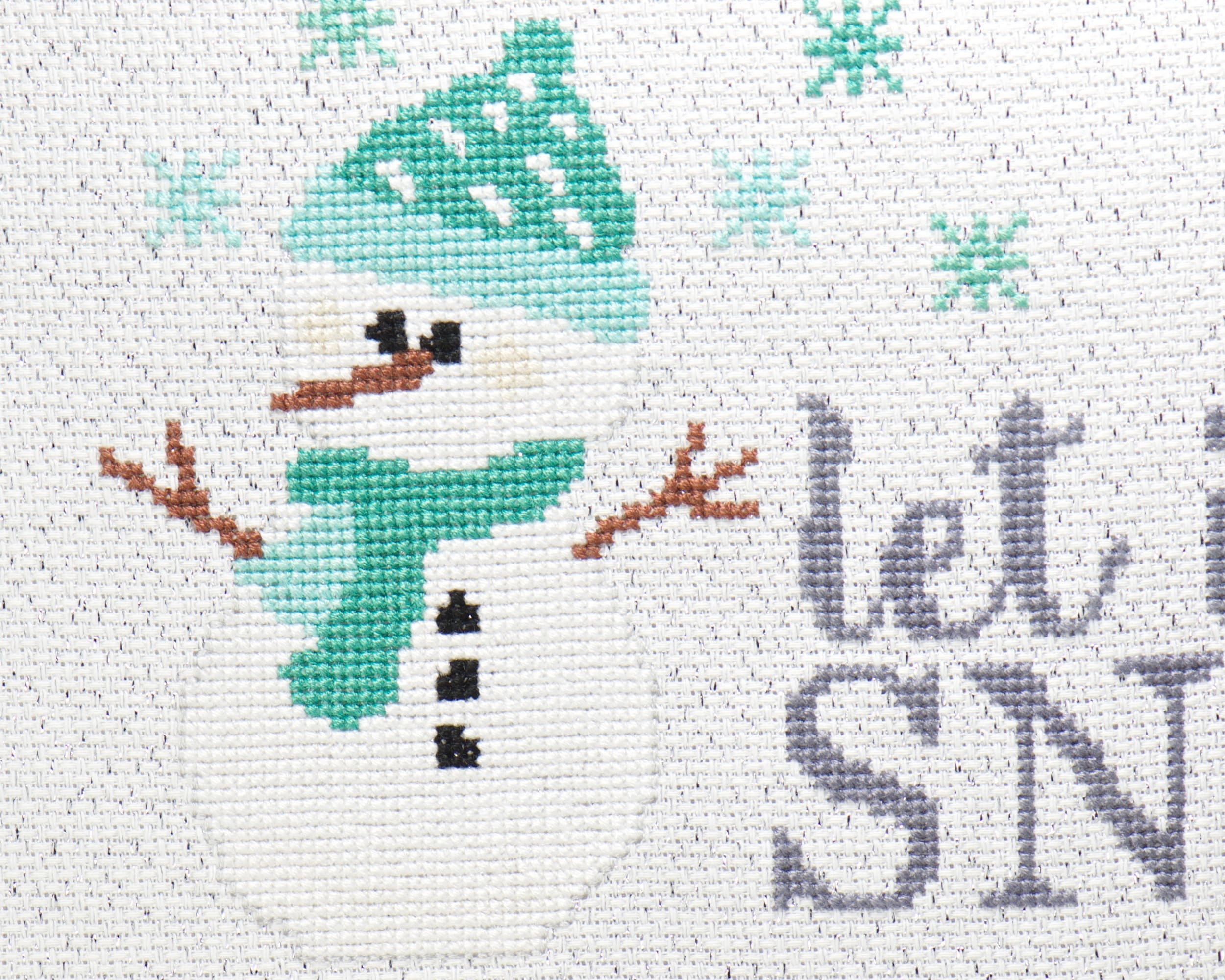 Let It Snow Cross Stitch Pattern Snowman Embroidery Instant | Etsy
