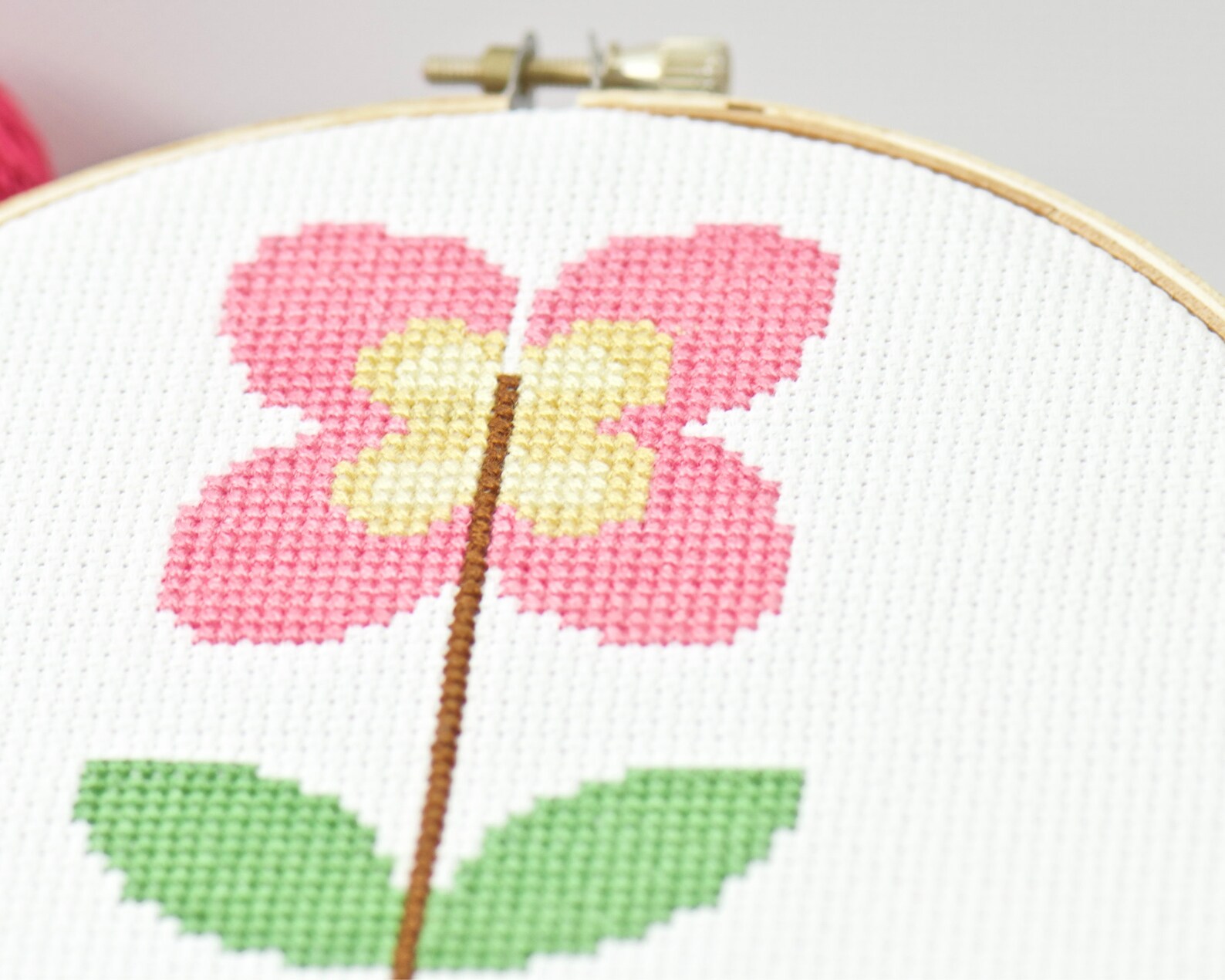 Single Pink Flower Cross Stitch Pattern Beginner Counted - Etsy