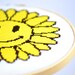Modern Yellow Daisy Flower Counted Cross Stitch Pattern, Simple Flower ...