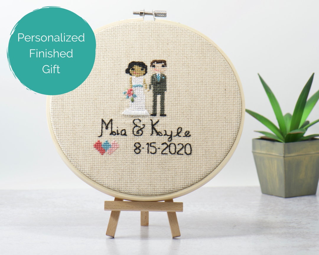 Custom Wedding Keepsake Portrait Personalized Embroidery - Etsy