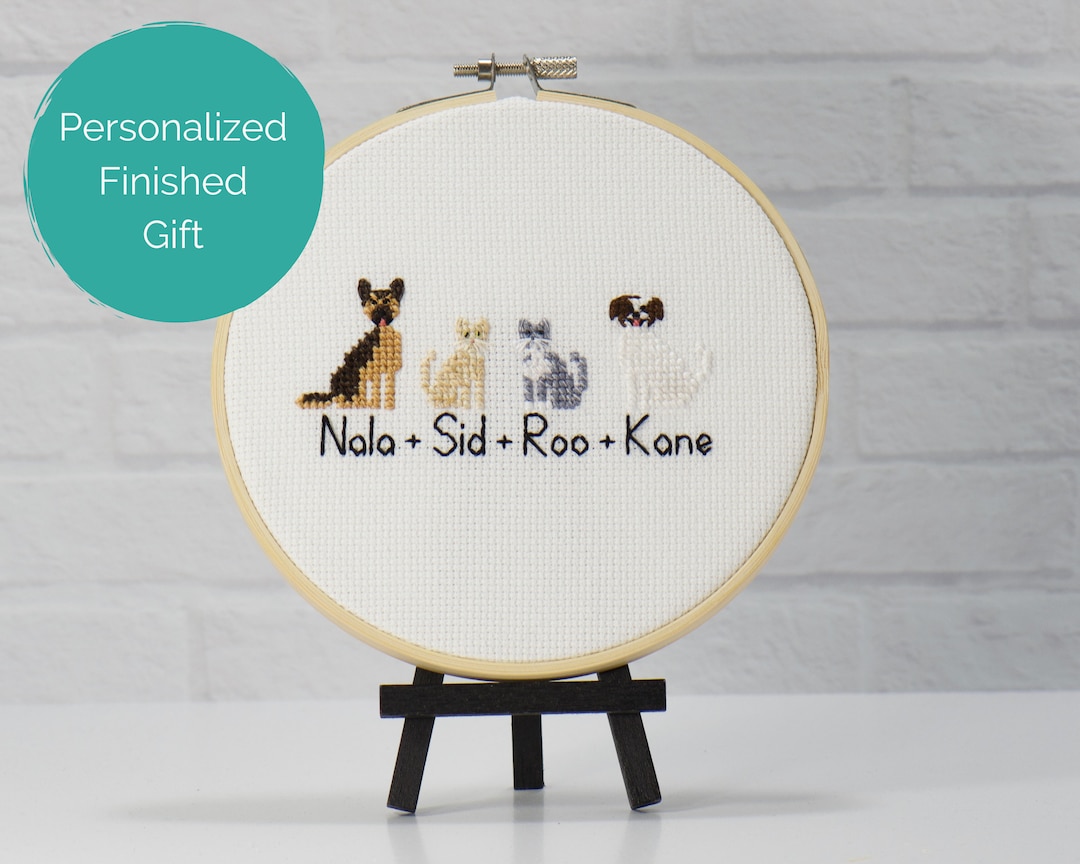 Personalized Pet Gift - Custom Dog Stitch Portrait - Dog Memorial Gift ...