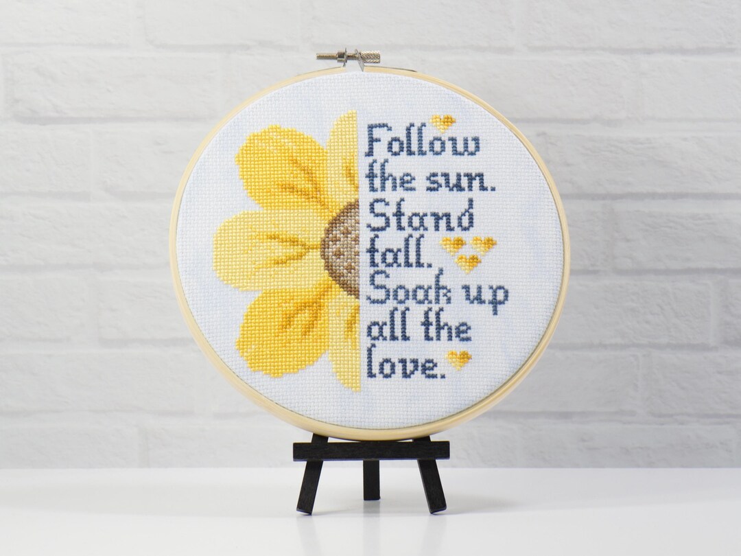 Sunflower Cross Stitch Pattern: Inspirational Embroidery (digital ...