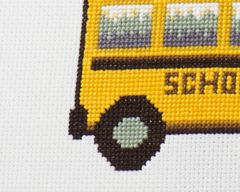 Yellow School Bus Counted Cross Stitch Pattern for Teacher - Etsy