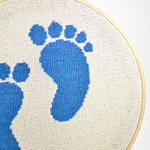 PDF PATTERN Baby Feet Cross Stitch, Boy Nursery Wall Decor, Baby Shower ...