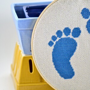 PDF PATTERN Baby Feet Cross Stitch, Boy Nursery Wall Decor, Baby Shower ...