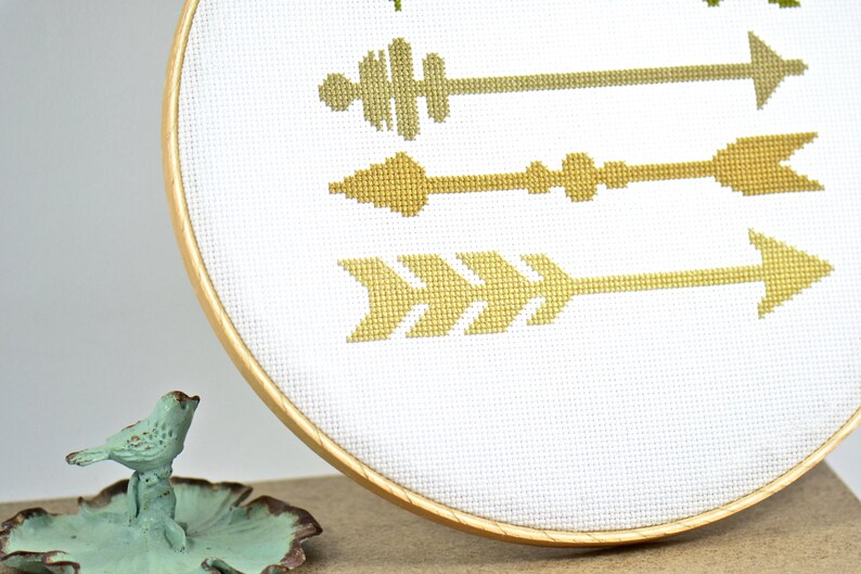 Arrows Cross Stitch Pattern, Inspirational Wall Art, Motivational Decor ...