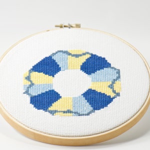 Life Preserver Cross Stitch Pattern, Ocean Nursery Decor Wall Art, Baby ...