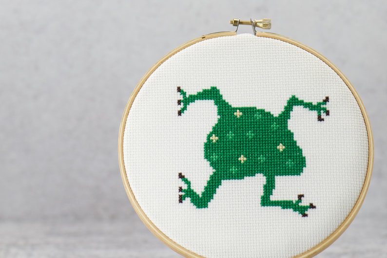 Spotted Frog Cross Stitch Pattern for Beginners Instant - Etsy