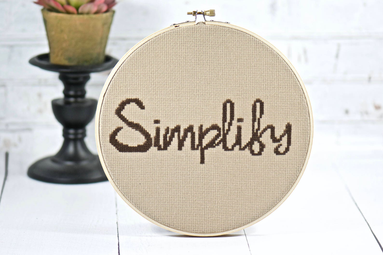 Simplify Text Cross Stitch Pattern Motivational Quote Word of - Etsy