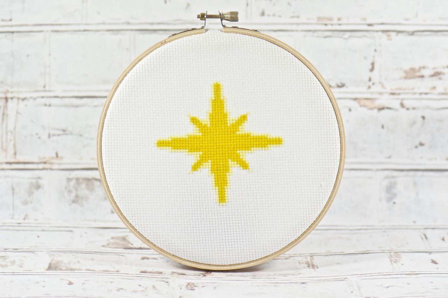 Beginner Yellow Star Cross Stitch Pattern, North Star, Easy Simple DIY ...