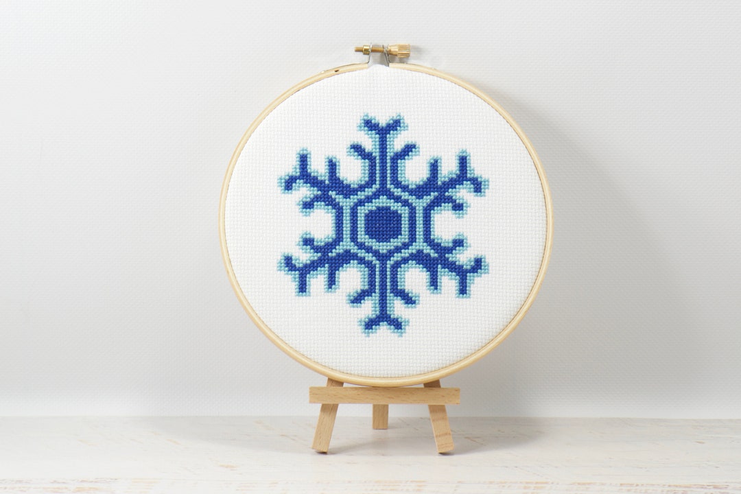 January Snowflake Cross Stitch Pattern, DIY Winter Craft, Easy Beginner ...