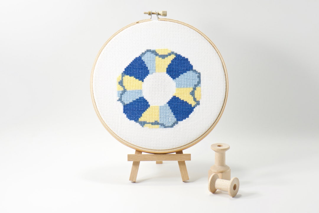 Life Preserver Cross Stitch Pattern, Ocean Nursery Decor Wall Art, Baby ...