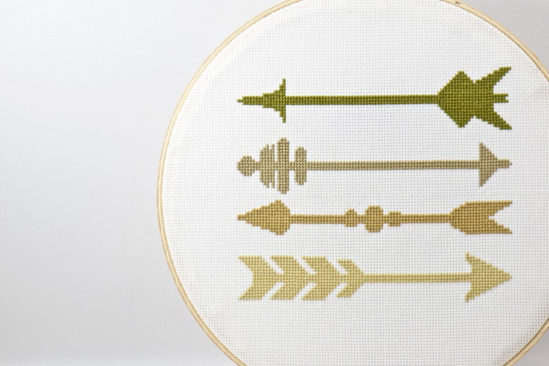 Arrows Cross Stitch Pattern, Inspirational Wall Art, Motivational Decor ...