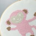 Pink Monkey Cross Stitch Pattern, PDF Download, DIY Baby Gift, Nursery ...