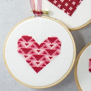 Love Hearts Counted Cross Stitch Set of 5 Patterns, Valentine's Day ...