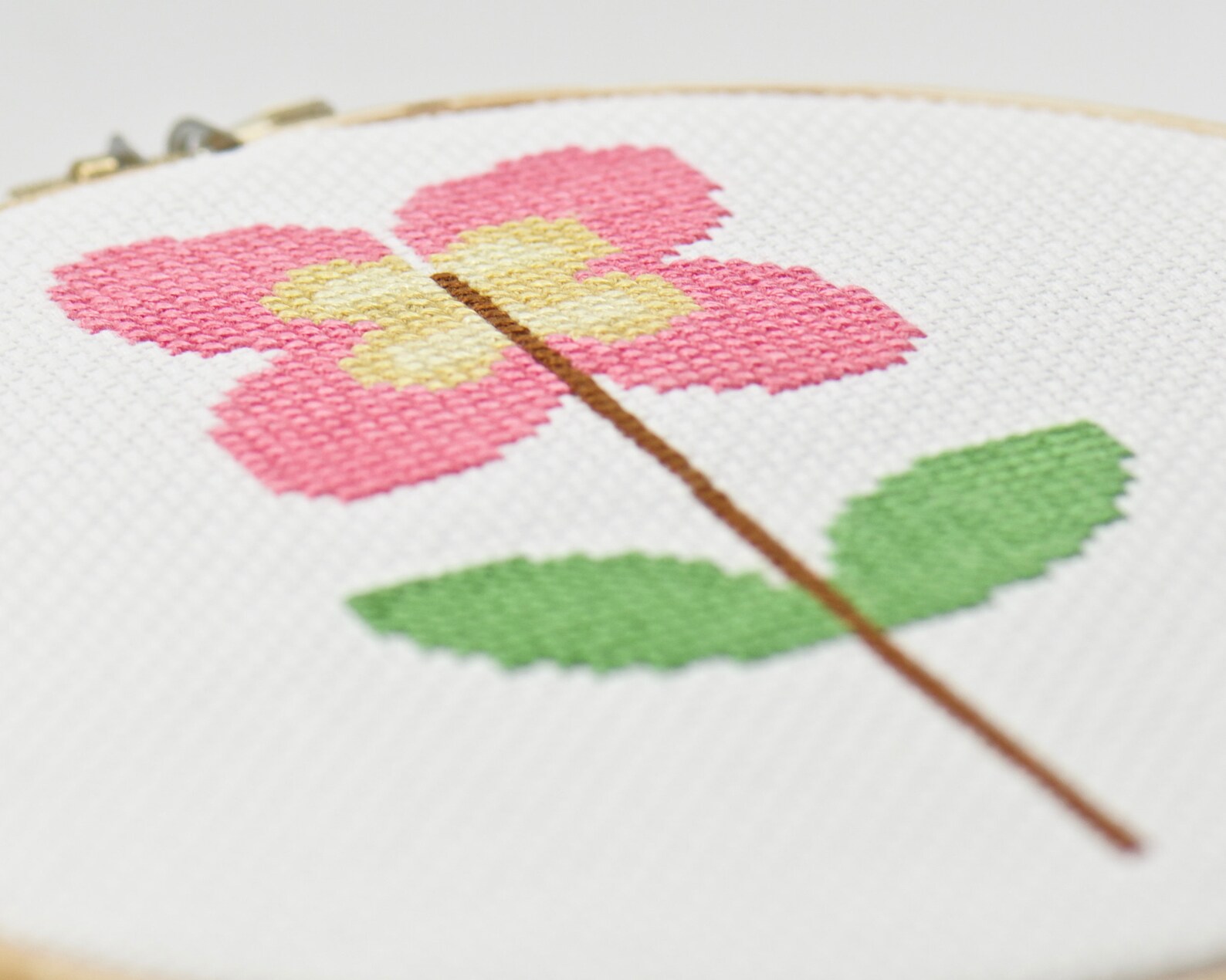 Single Pink Flower Cross Stitch Pattern Beginner Counted - Etsy