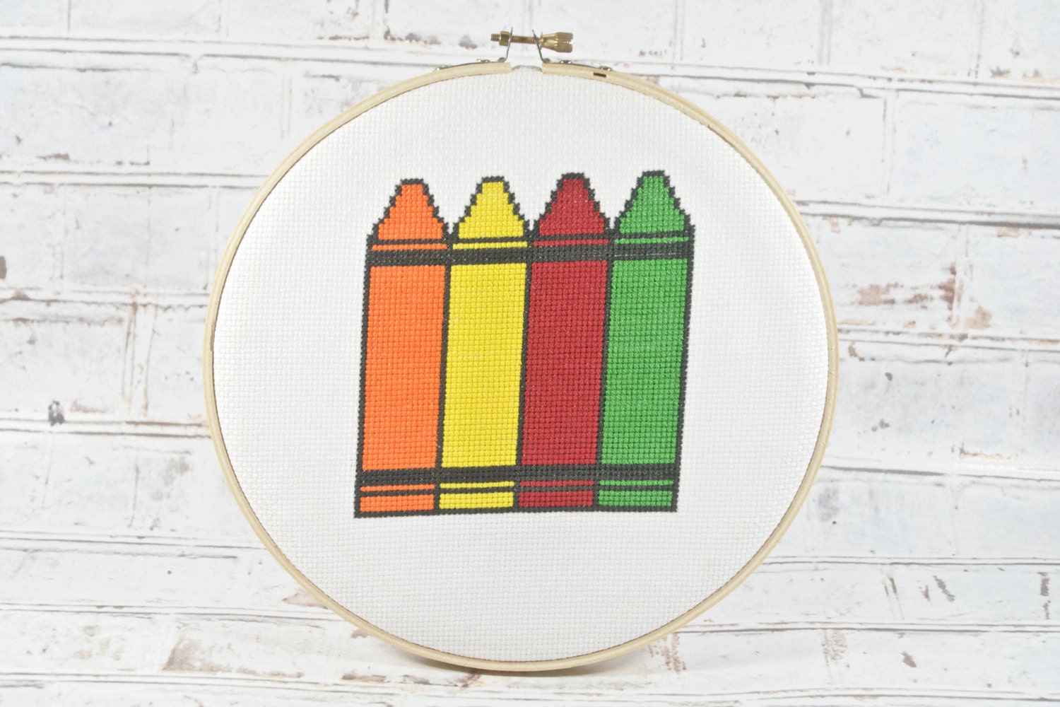 Elementary Crayon Set Cross Stitch Pattern, Classroom School Decor ...