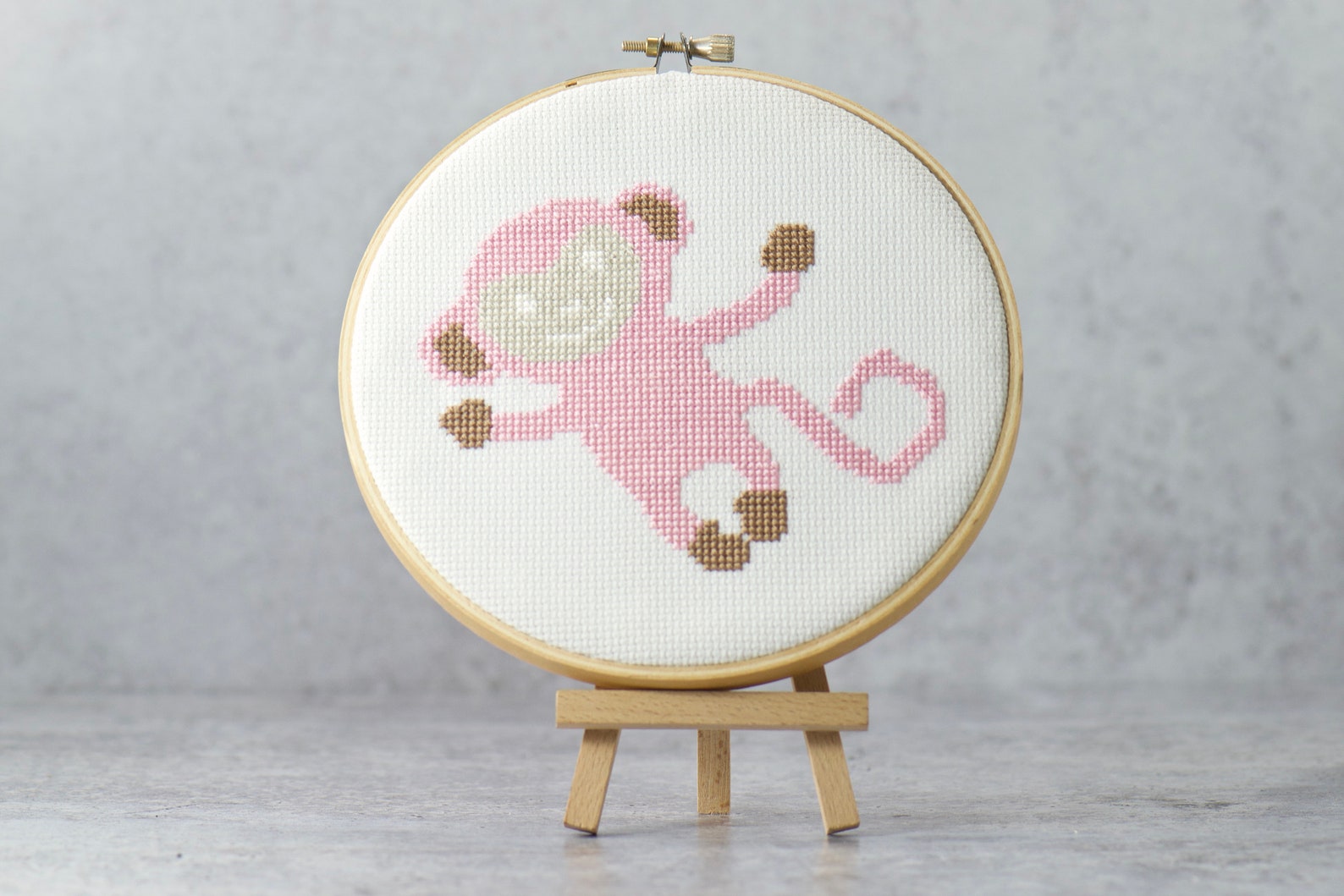 Pink Monkey Cross Stitch Pattern PDF Download DIY Baby Gift - Etsy