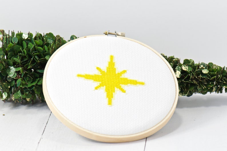 December Christmas Star Cross Stitch Pattern PDF Instant - Etsy