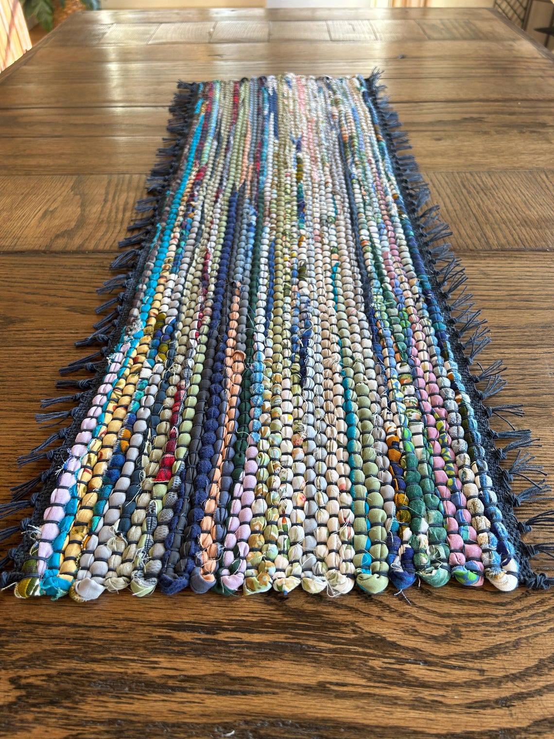 Handwoven Colorful Rag Rug Table Runner: Farmhouse Table Decor - Etsy
