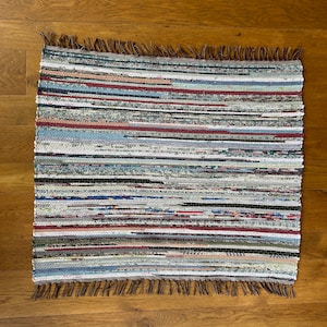 Multi Colored Hit and Miss Country Farmhouse Rag Rug, Vintage Style ...