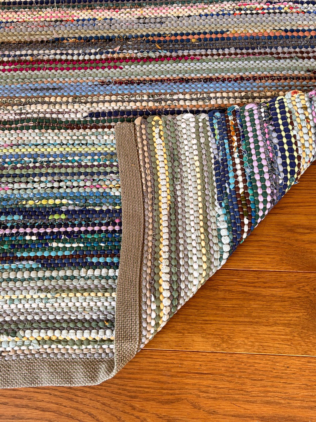 Multi Colored Handwoven Country Farmhouse Rag Rug, Washable Kitchen ...