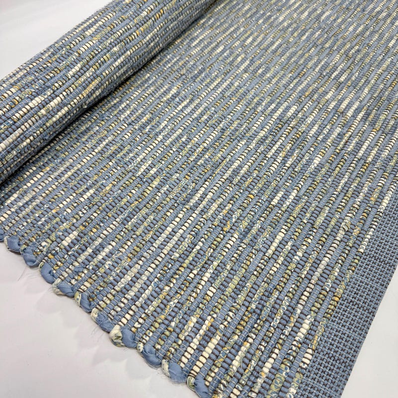 Blue Handwoven Rag Rug - Etsy