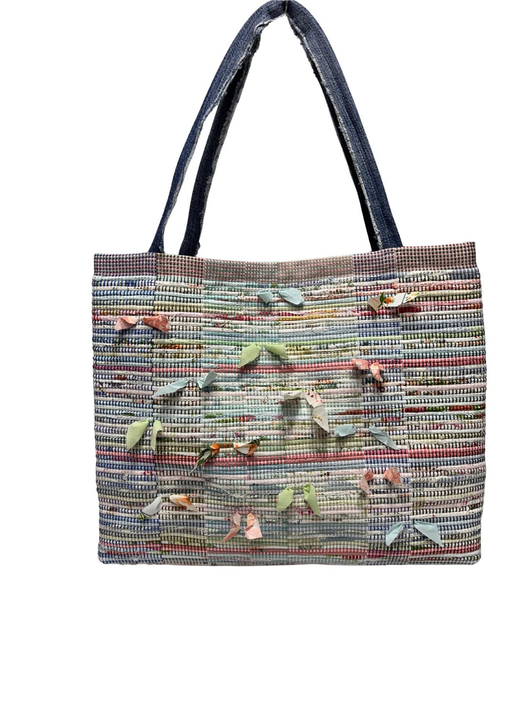 Oversized Handmade Handwoven Pastel Rag Rug Tote Bag - Etsy