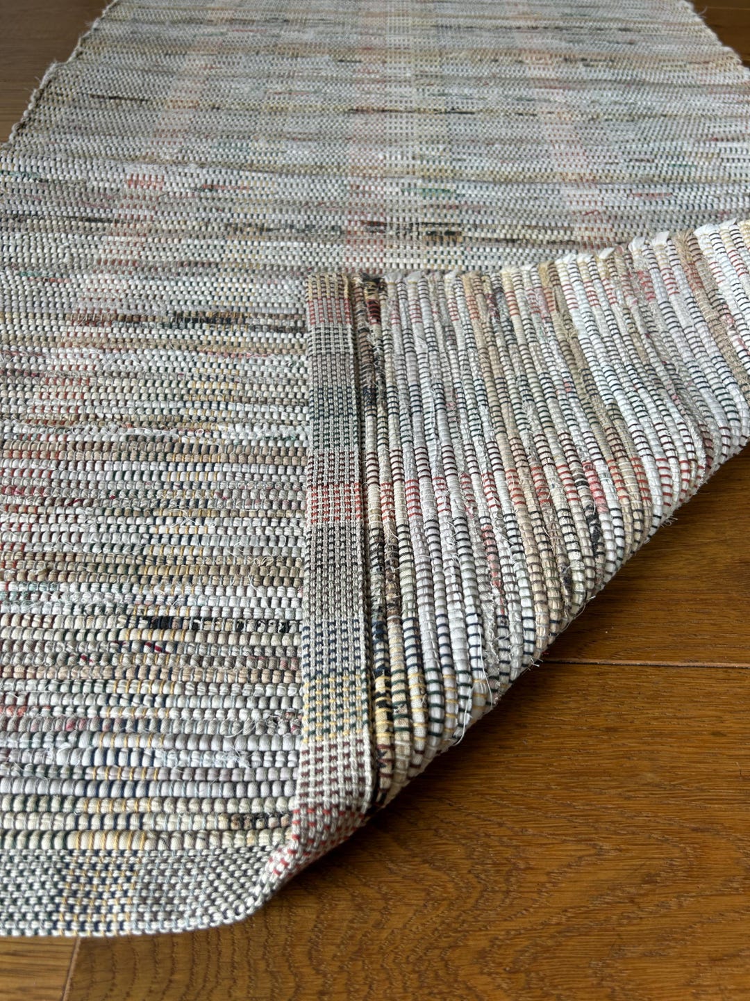 Neutral Handwoven Country Farmhouse Rag Rug, Entryway Rug, Washable ...