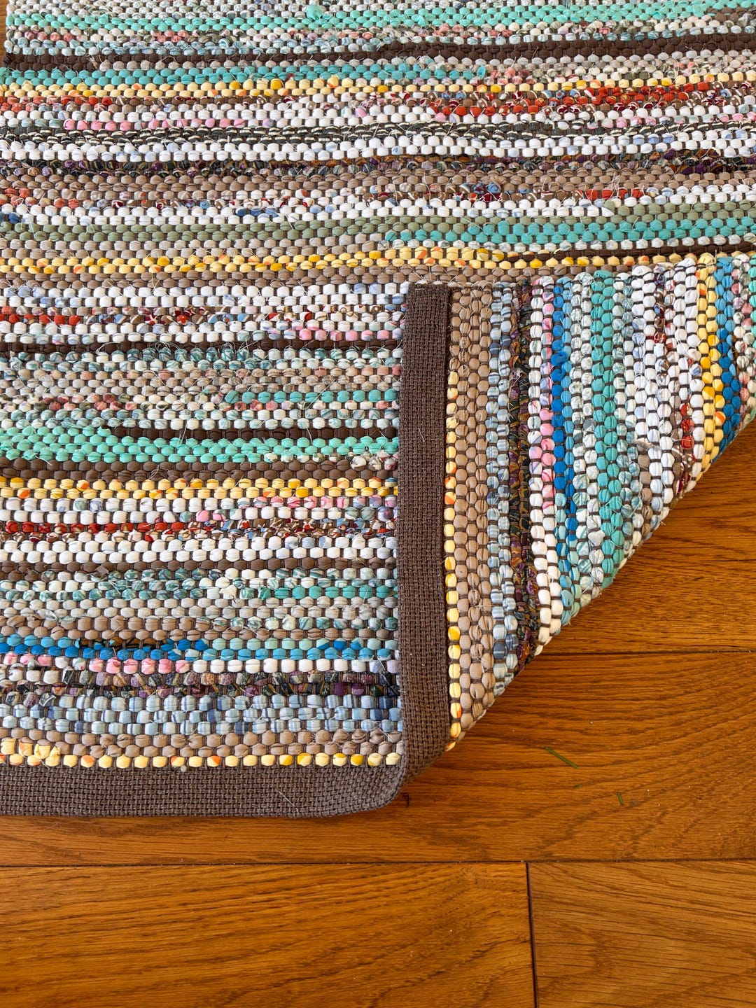 Multi Colored Handwoven Country Farmhouse Rag Rug, Handmade Entryway ...