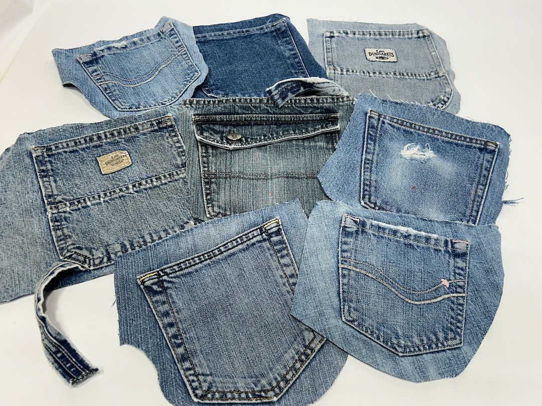 Recycled Blue Jean Pockets for Crafting - Etsy