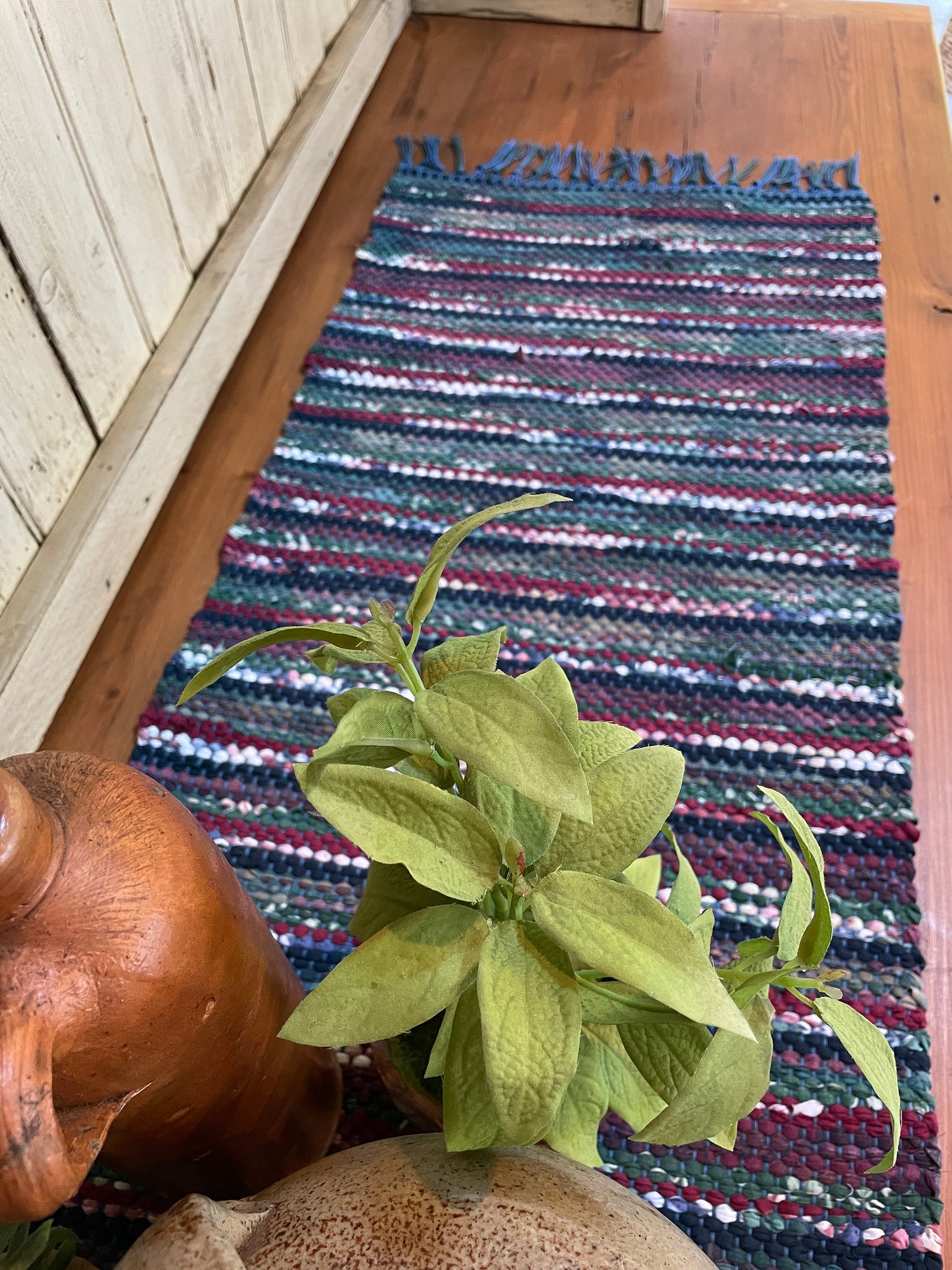 Handwoven Country Farmhouse Rag Rug Table Runner/rustic Navy - Etsy