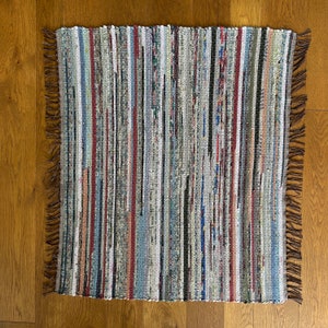 Multi Colored Hit and Miss Country Farmhouse Rag Rug, Vintage Style ...