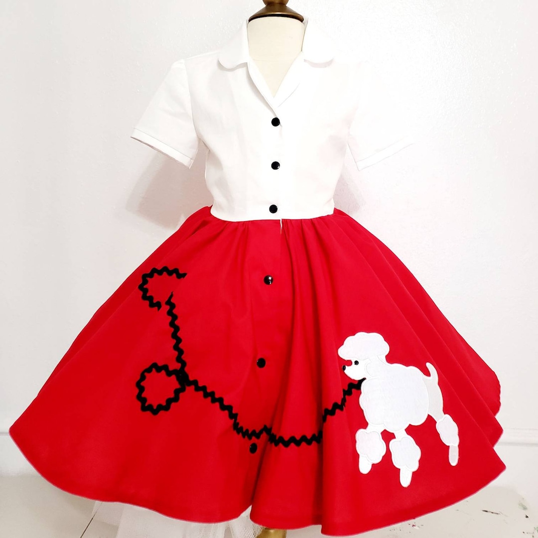 Red Poodle Skirt Dress - Etsy