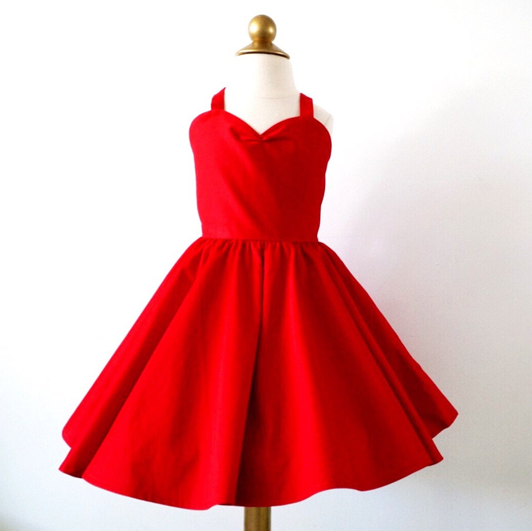 Little Red Rockabilly Dress - Etsy