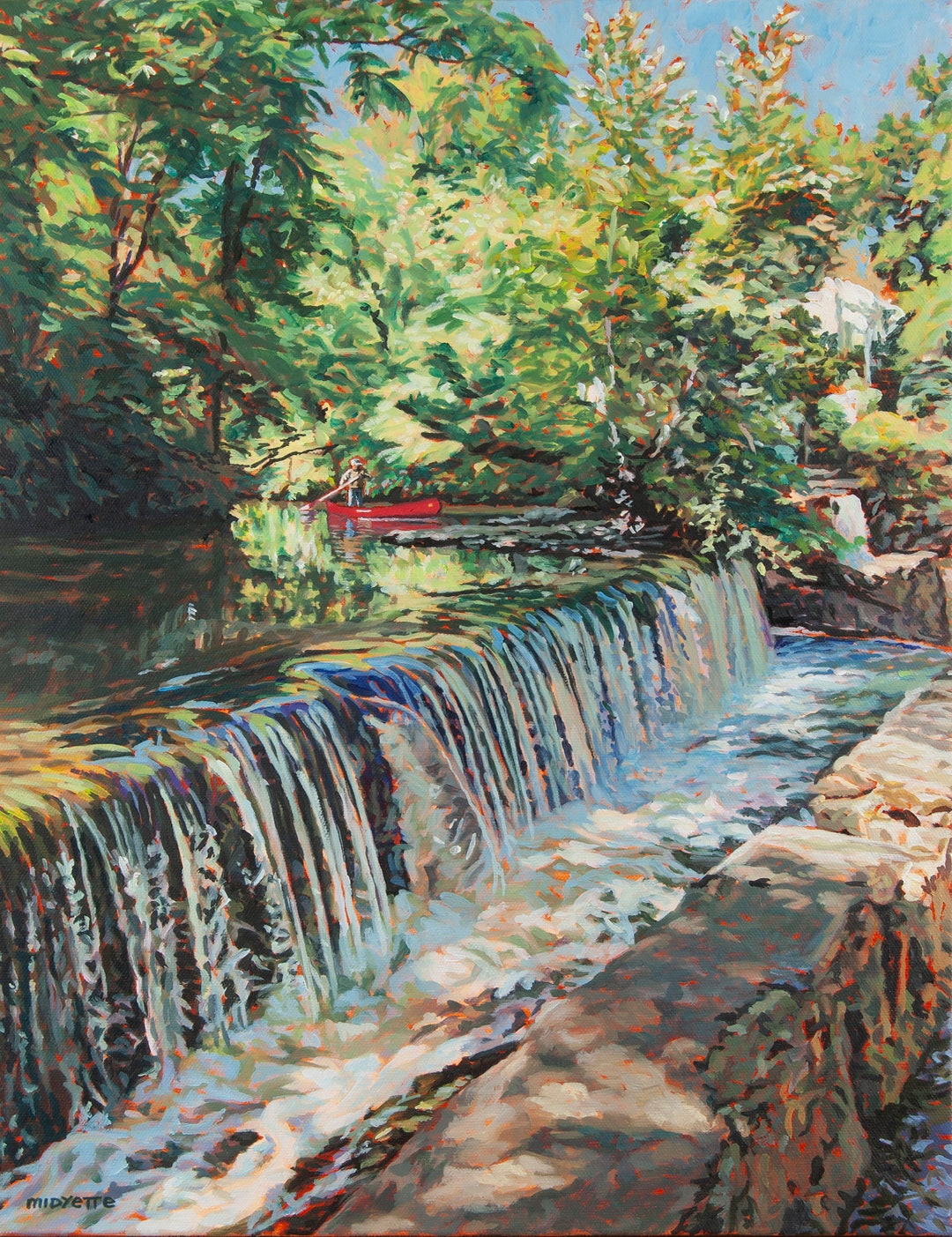 Lassiter Mill of Raleigh With Canoer Art Print - Etsy