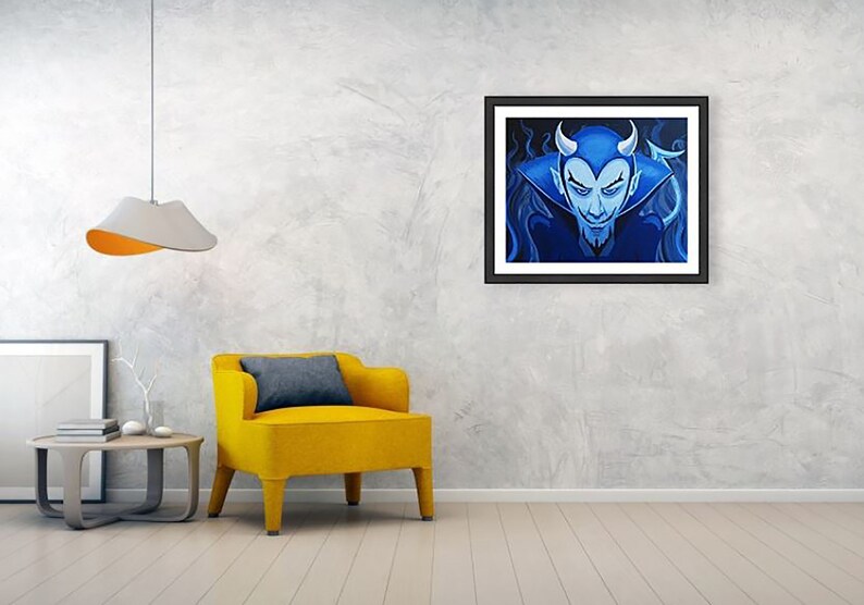 Devil Painted Blue in Acrylic Paint - Etsy