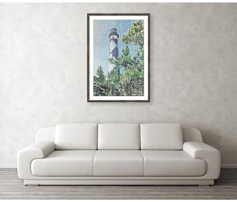 Cape Lookout Lighthouse in Acrylic Paint - Etsy