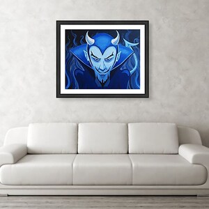 Devil Painted Blue in Acrylic Paint - Etsy