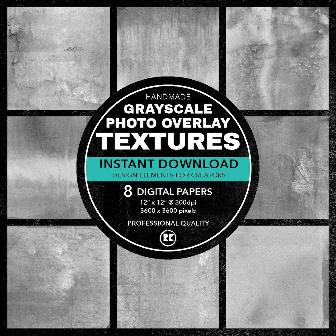 Fine Art Textures, Grayscale Photo Overlay, Digital Backdrop ...